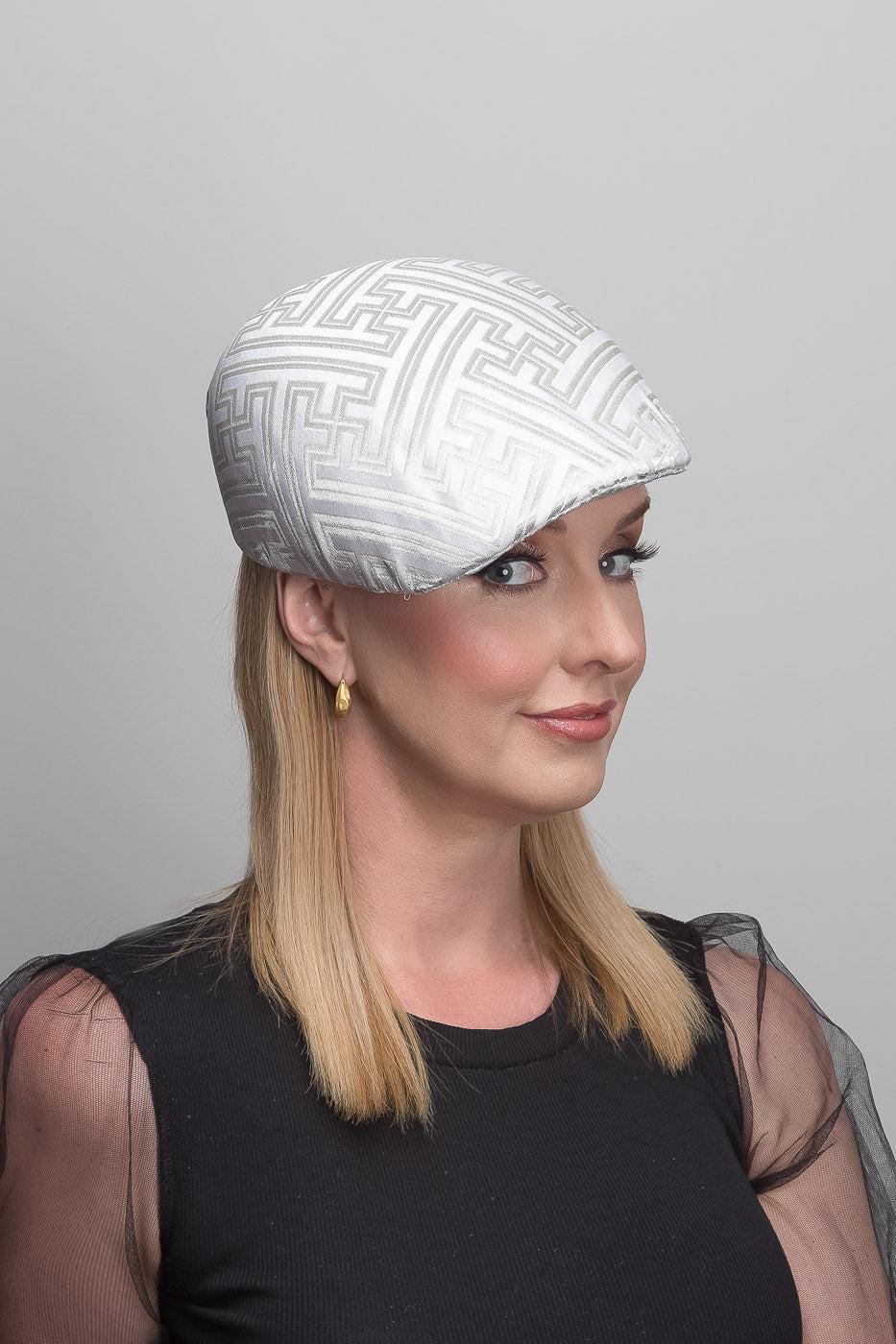 Silver White Drivers Cap – Wendy Scully Millinery